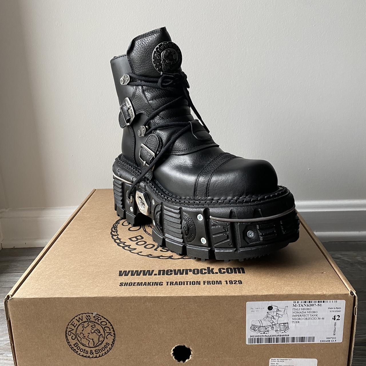 New Rock - Pressure Tank Combat Boots - Depop