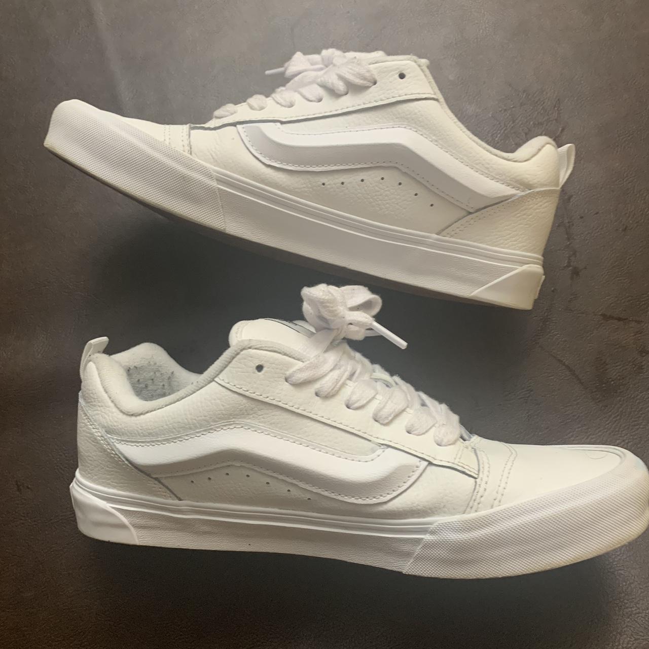 Knu Skool VANS all white With original box Size 11 - Depop