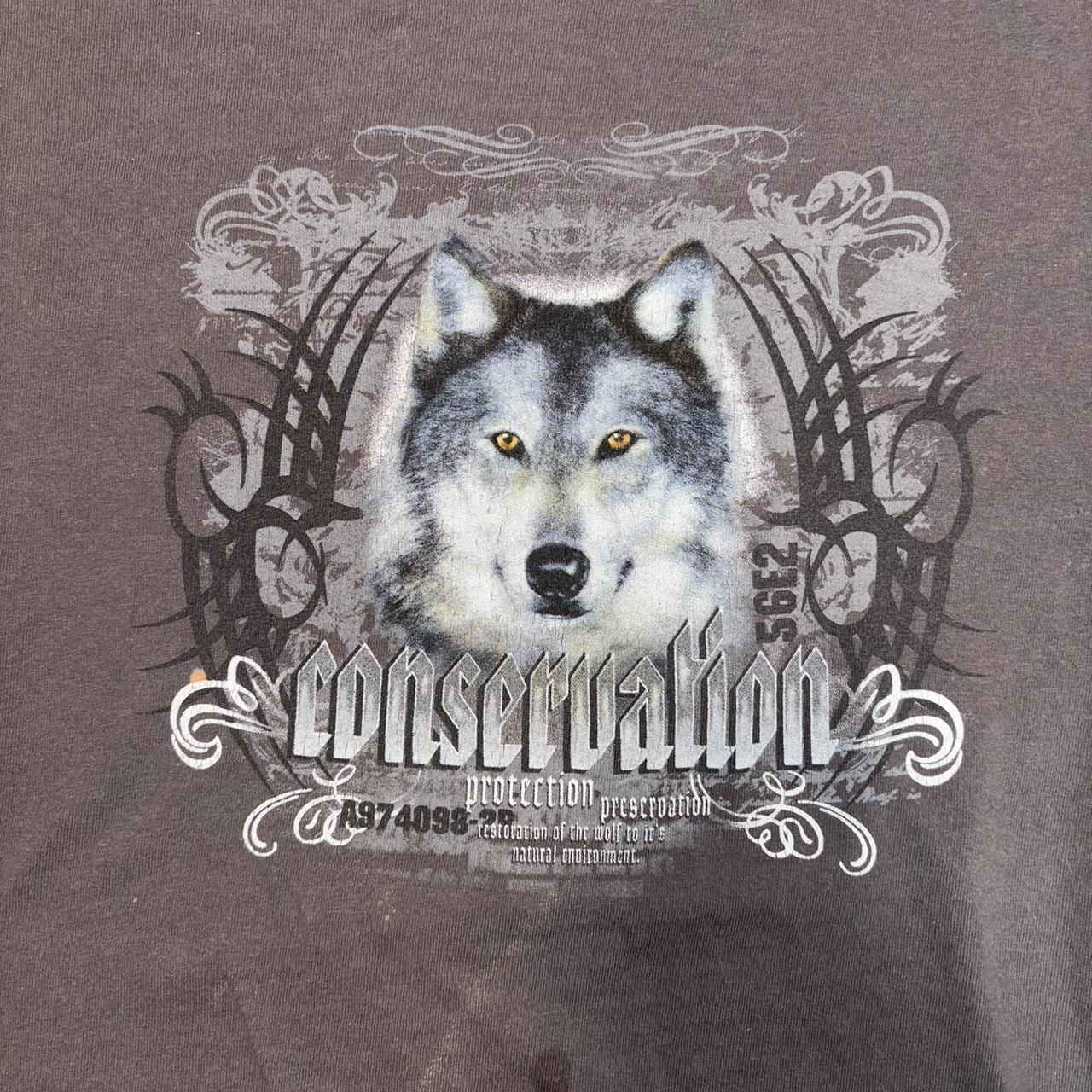 Y2K wolf T #y2k #wolf #nature #brown - Depop