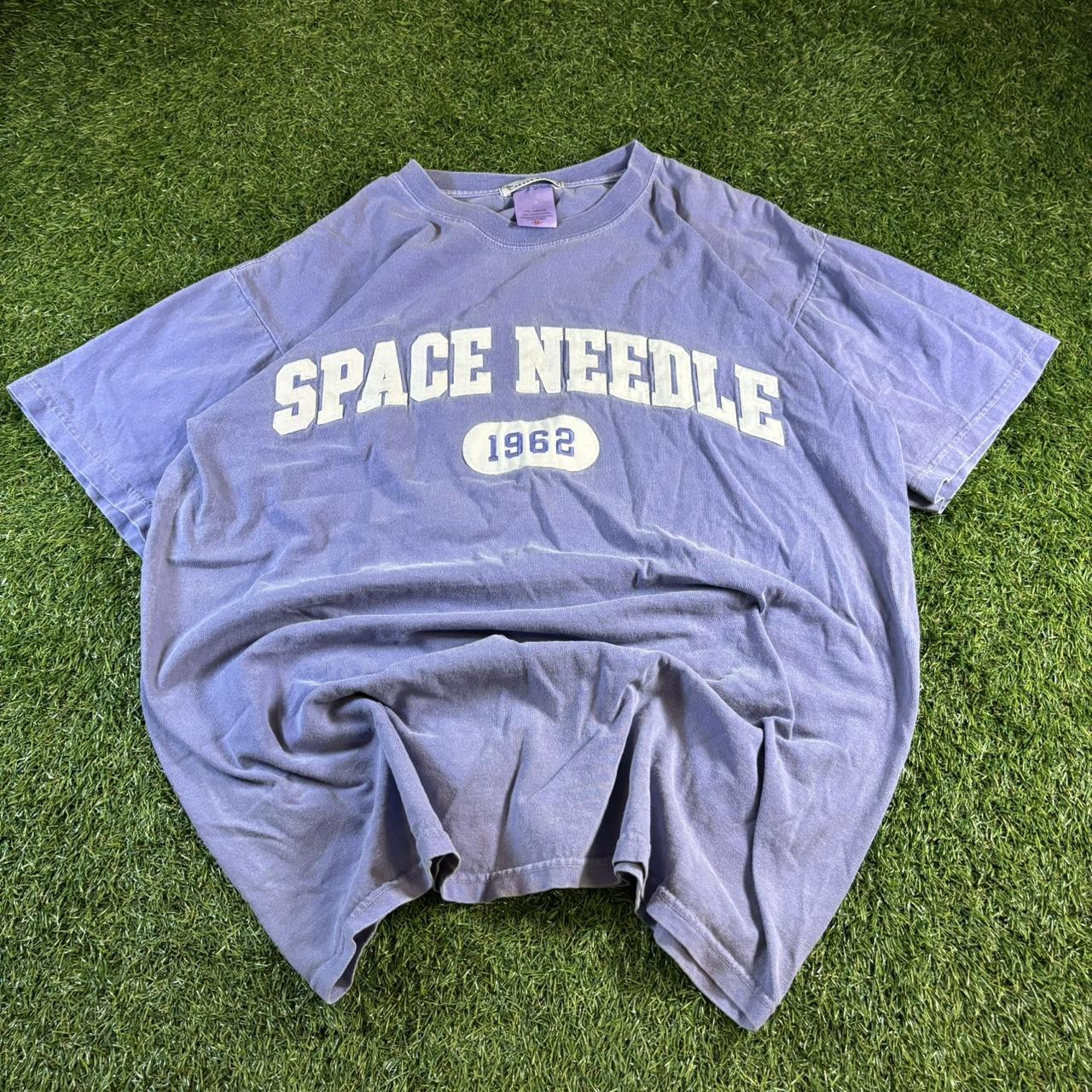 1992 vintage purple cotton Space Needle tee very... - Depop