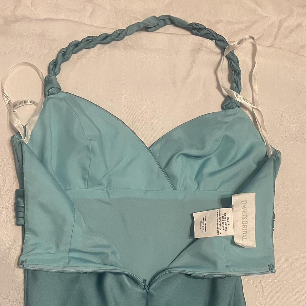 A Silk David’s Bridal Teal summer dress With a... | Depop