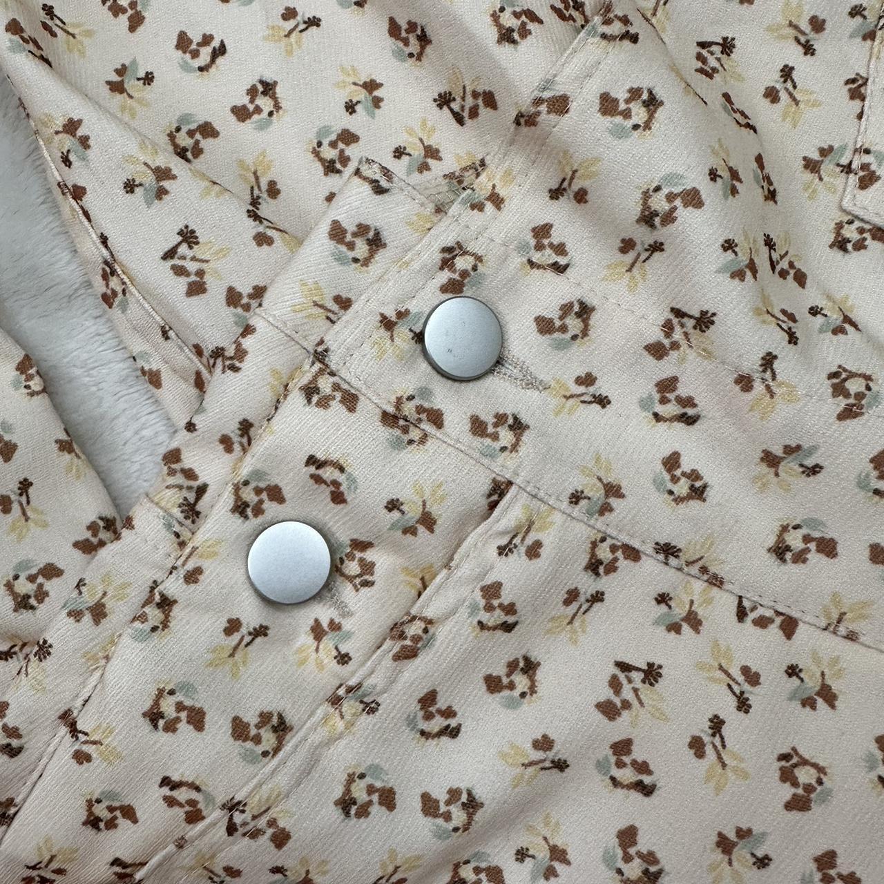 Cottage-core flower printed overall pants🤎... - Depop