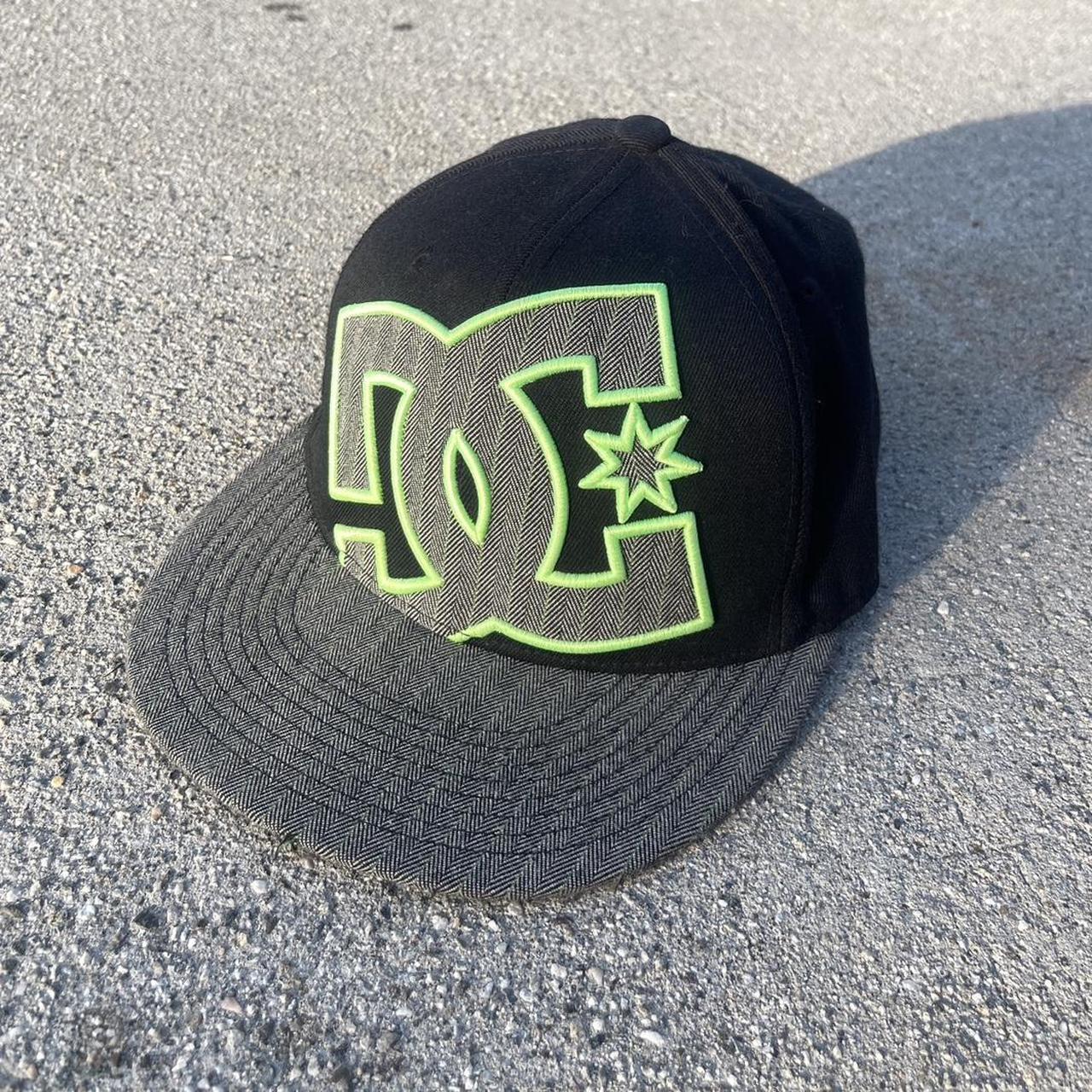 DC Skater Hat, black/green, size 6 7/8 - 7... - Depop
