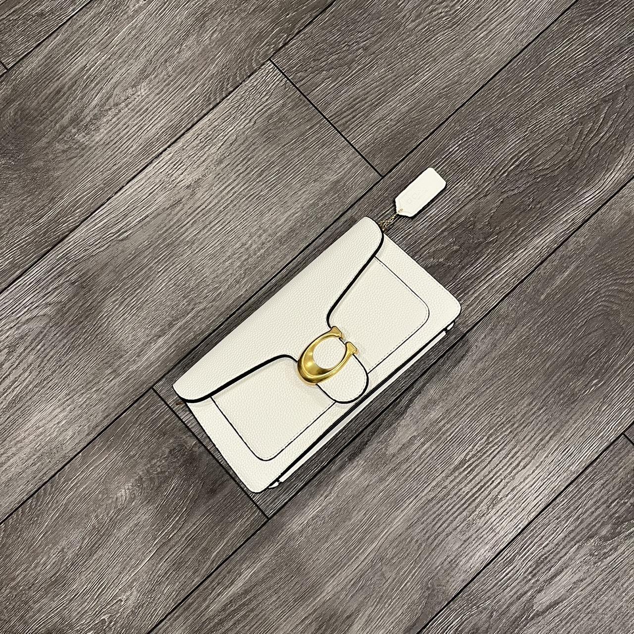 Coach White Tabby Shoulder Bag with gold accents •... | Depop