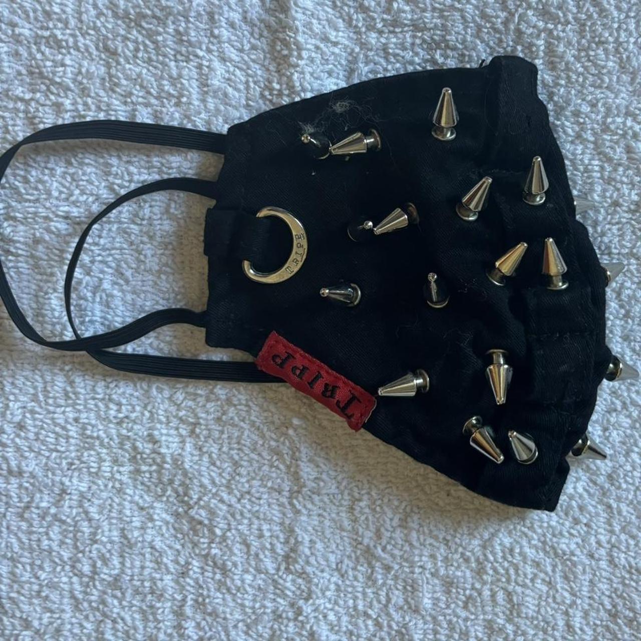 Black Tripp face mask with studs - Depop