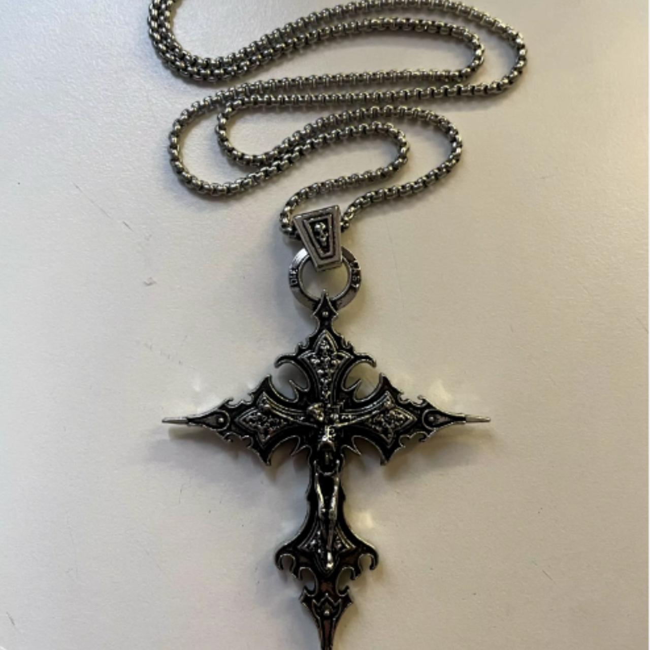 Insane Y2K opium Gothic catholic necklace and... - Depop