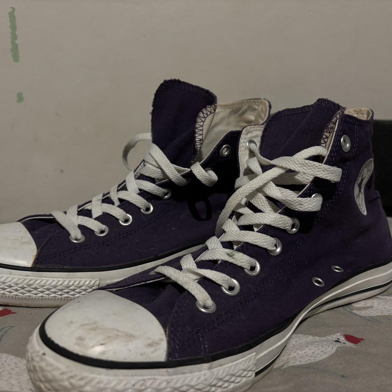 purple all star converse, mens 11 some scuffs but... | Depop