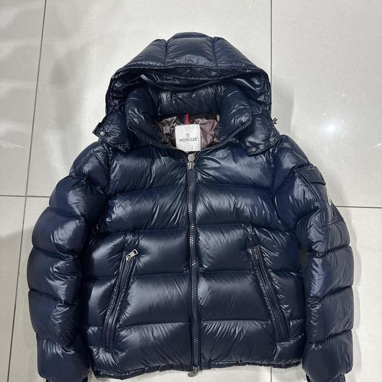 Moncler Maya Navy Size Small NFC Scans Price... | Depop