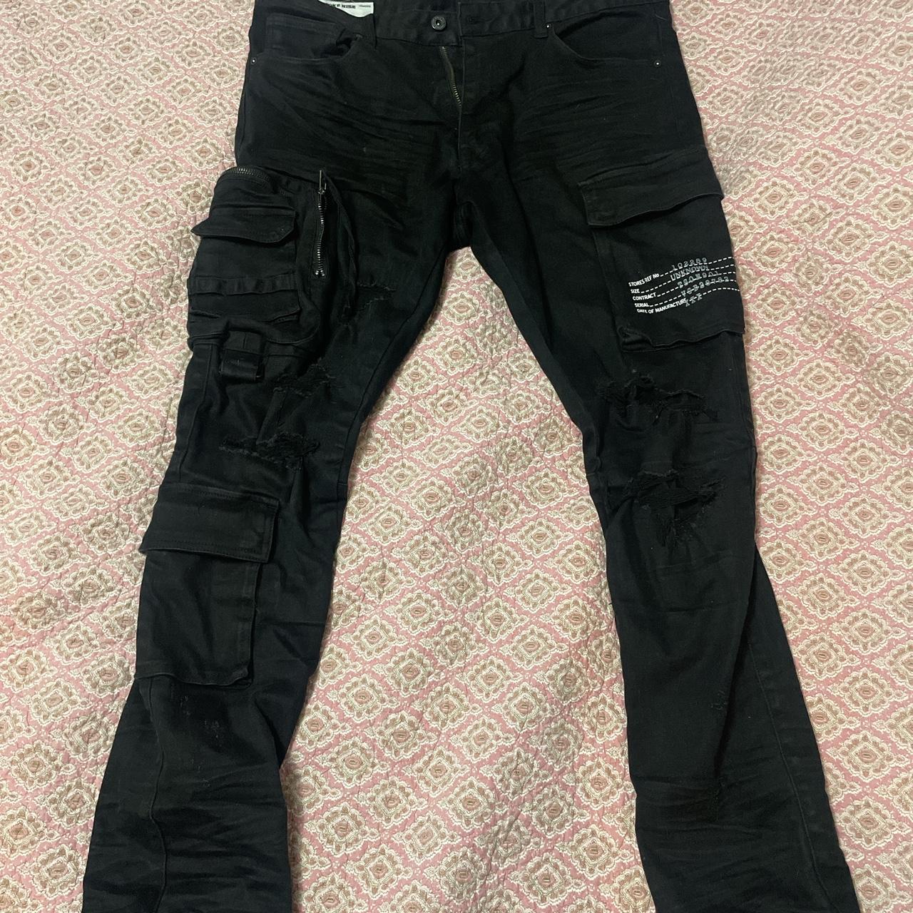 36/32 thrifted denims, brand unknown, worn a couple... - Depop