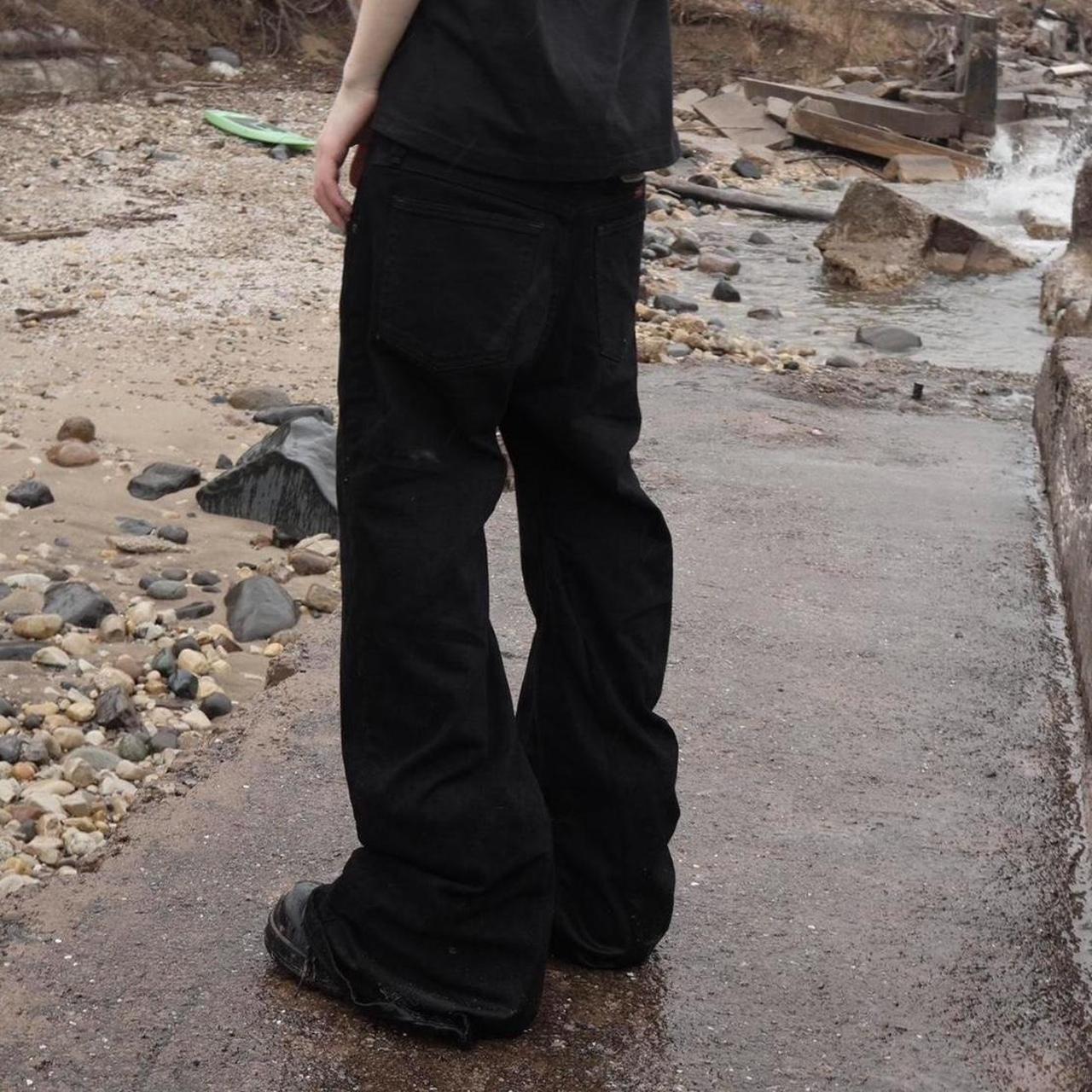 Handmade black flare jeans size 34 Inseam 32 Leg... | Depop