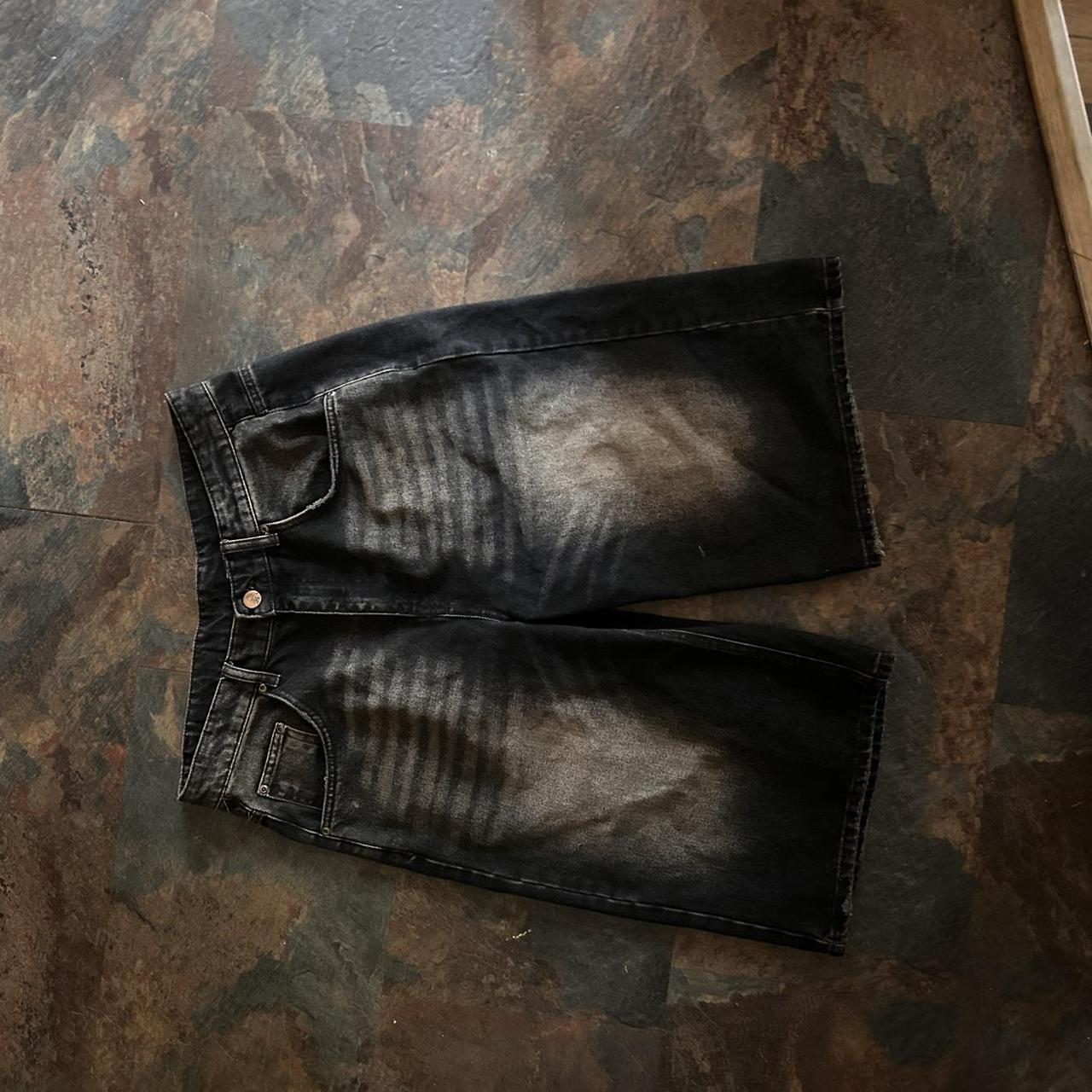 Derschutze faded brown baggy jorts with angel... | Depop