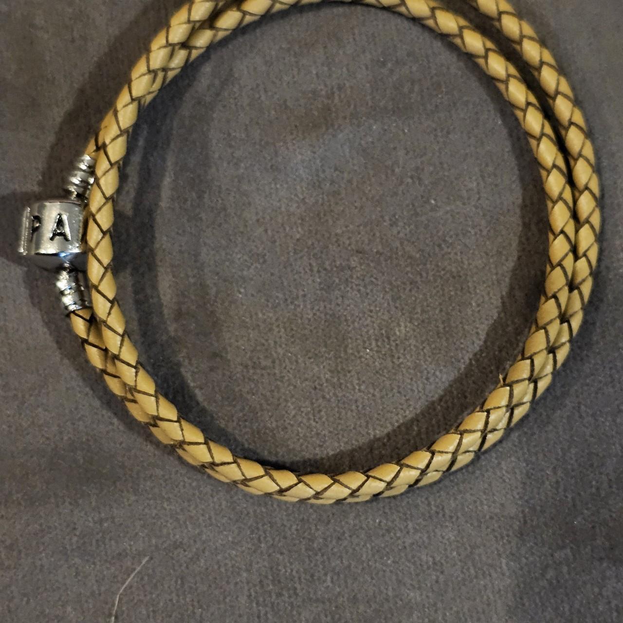 New Pandora Moments Double YELLOW Leather Bracelet... - Depop