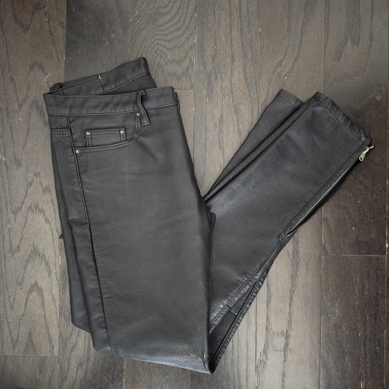 MNML leather relaxed fit 100% polyester size 33 - Depop