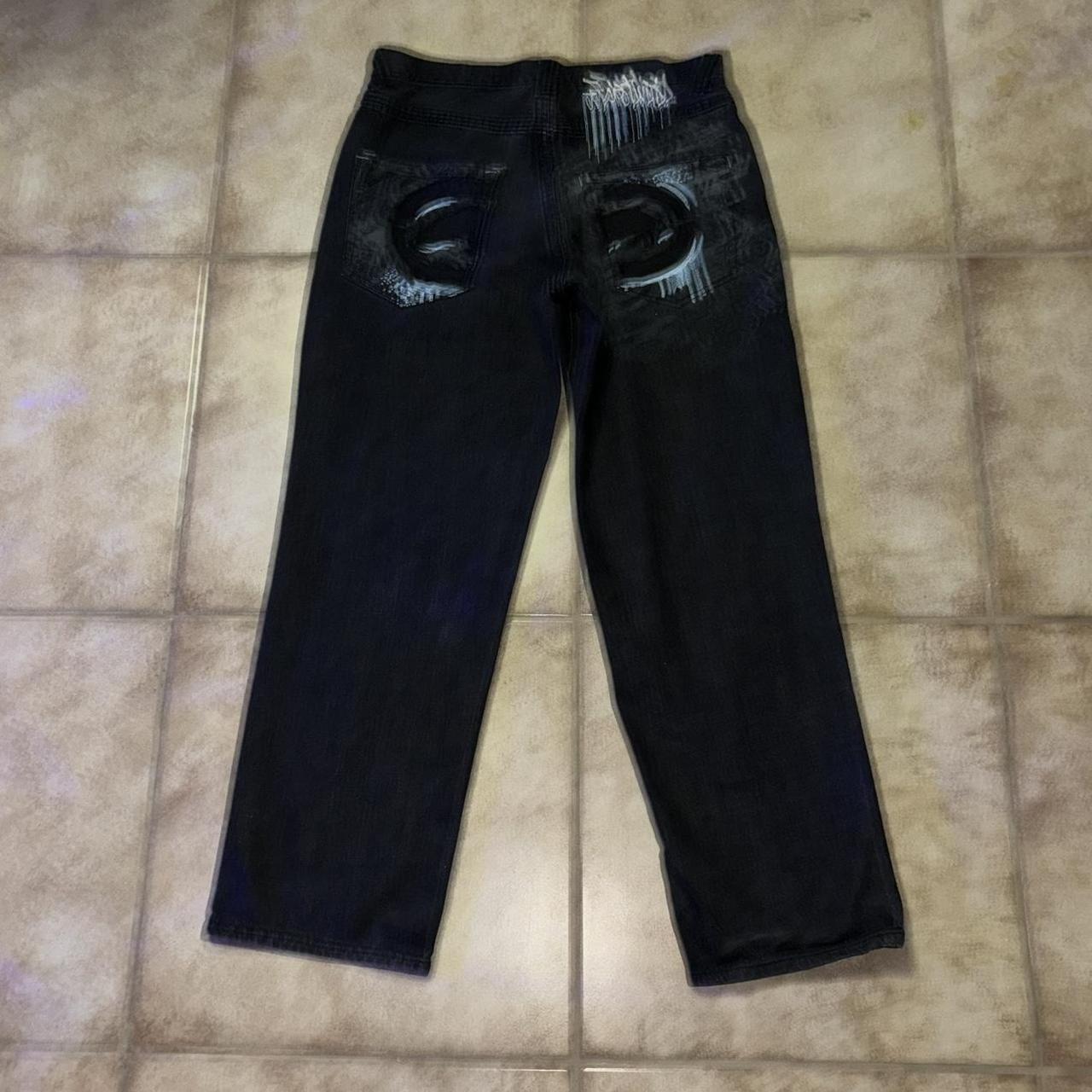 Ecko Unltd embroidered jeans droopy #embroidered... - Depop
