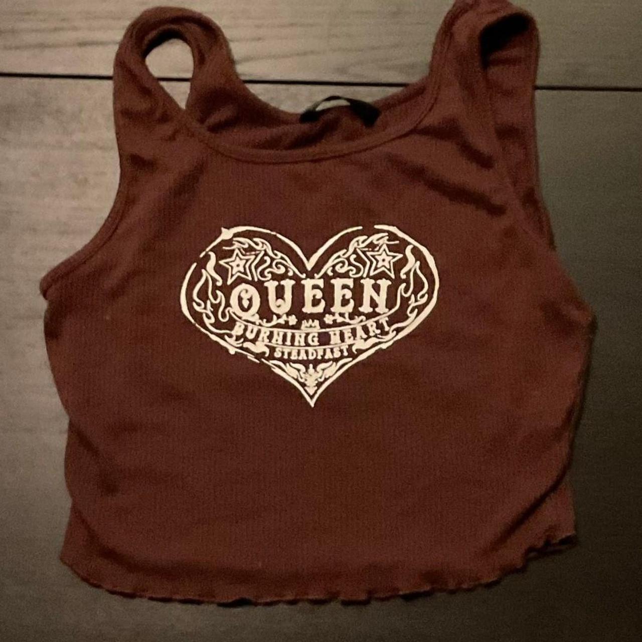 Brown Queen mini tank top - Depop
