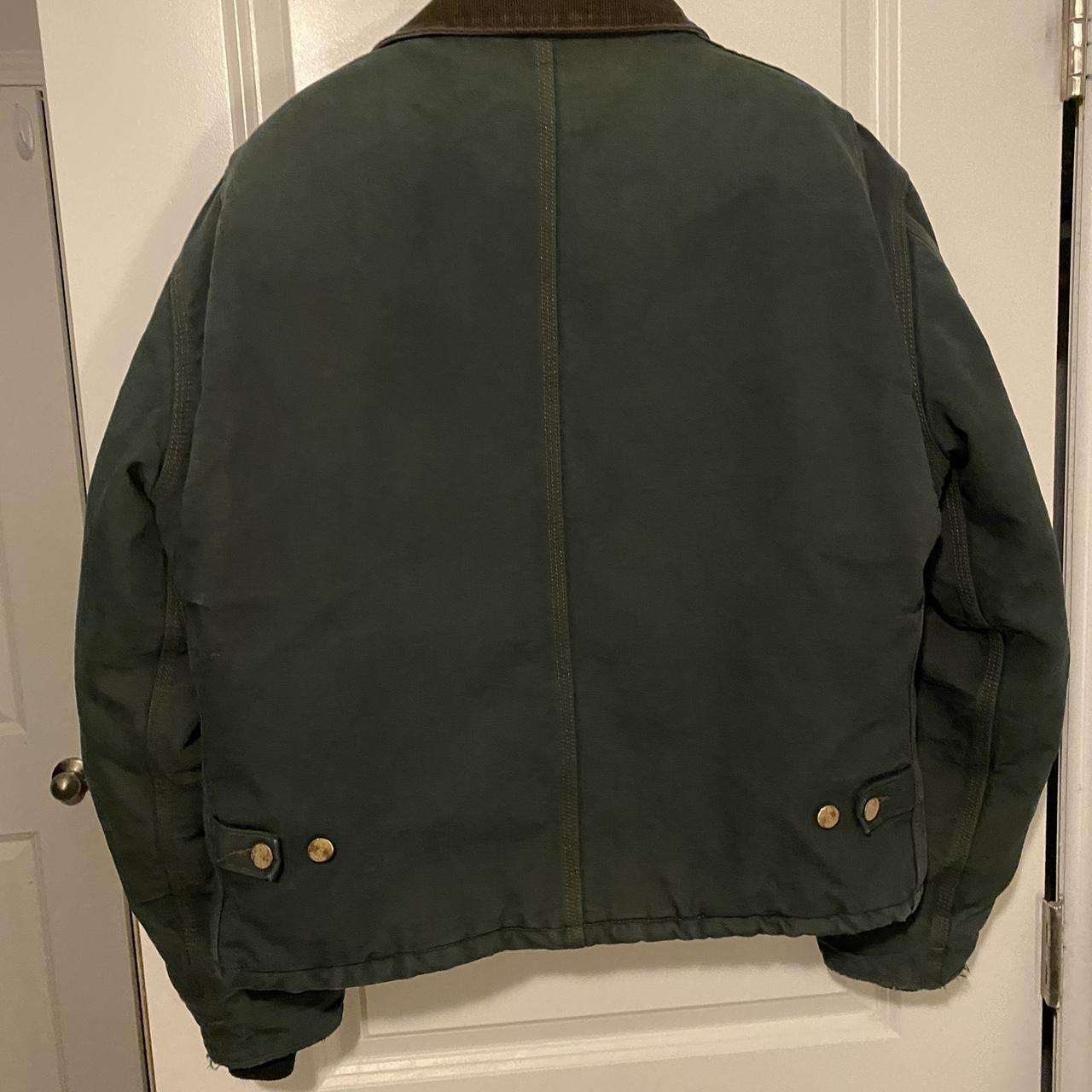 Green Carhartt Jacket w Corduroy Collar Quilt lined.... - Depop