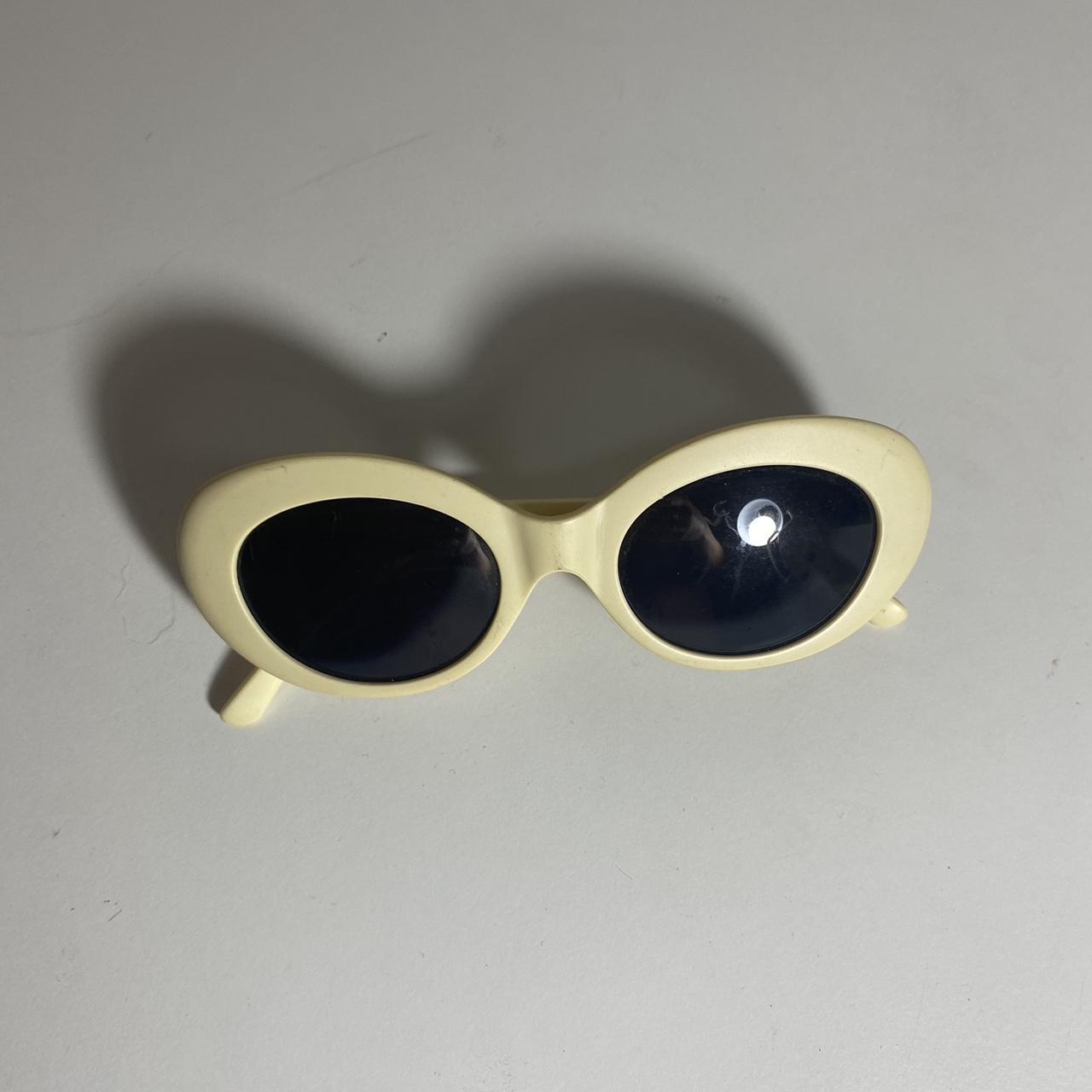 Women's Cream Sunglasses | Depop