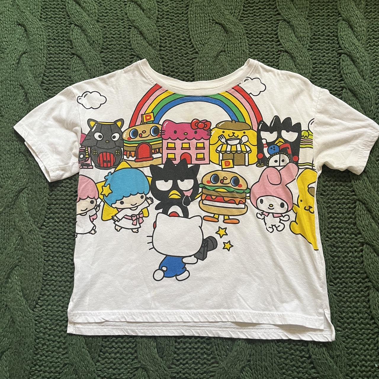 small hello sanrio cropped shirt - Depop