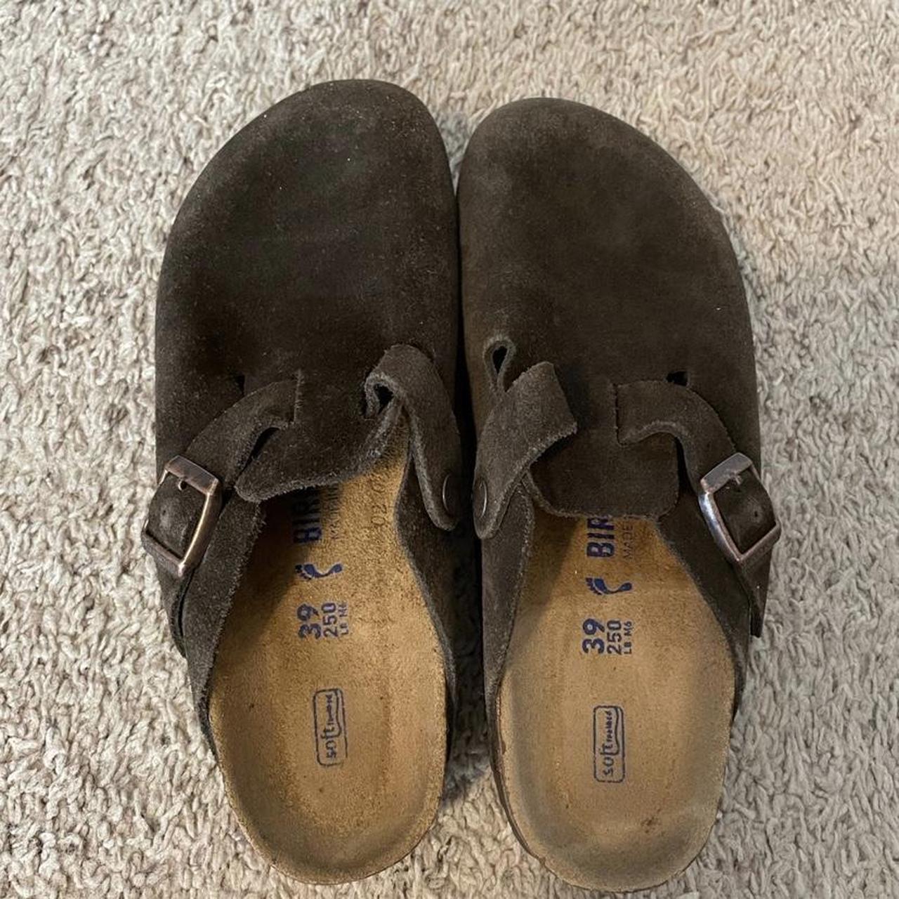 Birkenstock Boston Clogs Mocha Suede... - Depop