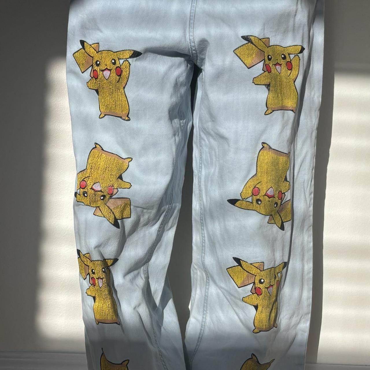 Pikachu denim jeans - super cute and comfy #Pokemon... - Depop