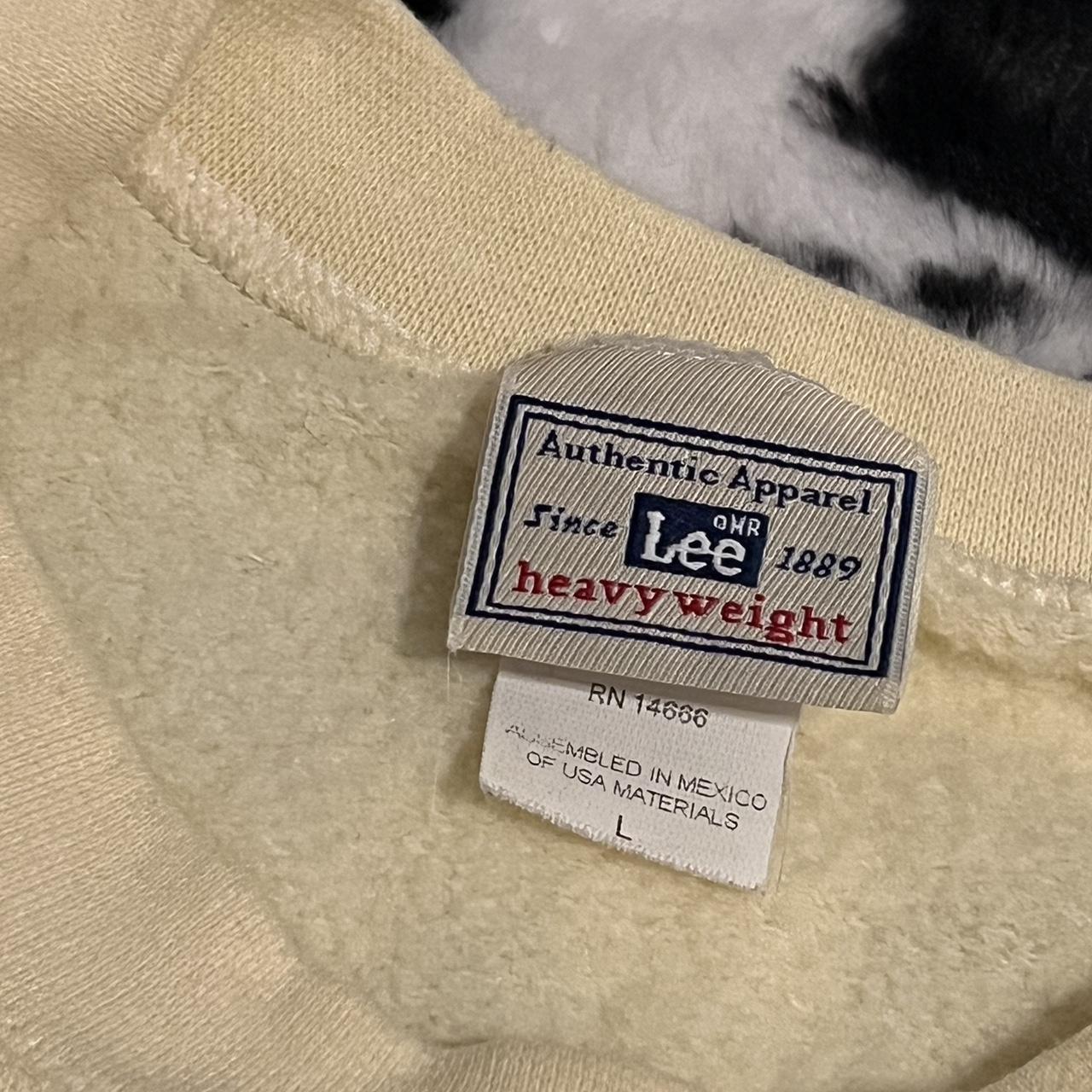 Lee heavyweight yellow crewneck sweater L #yellow... - Depop