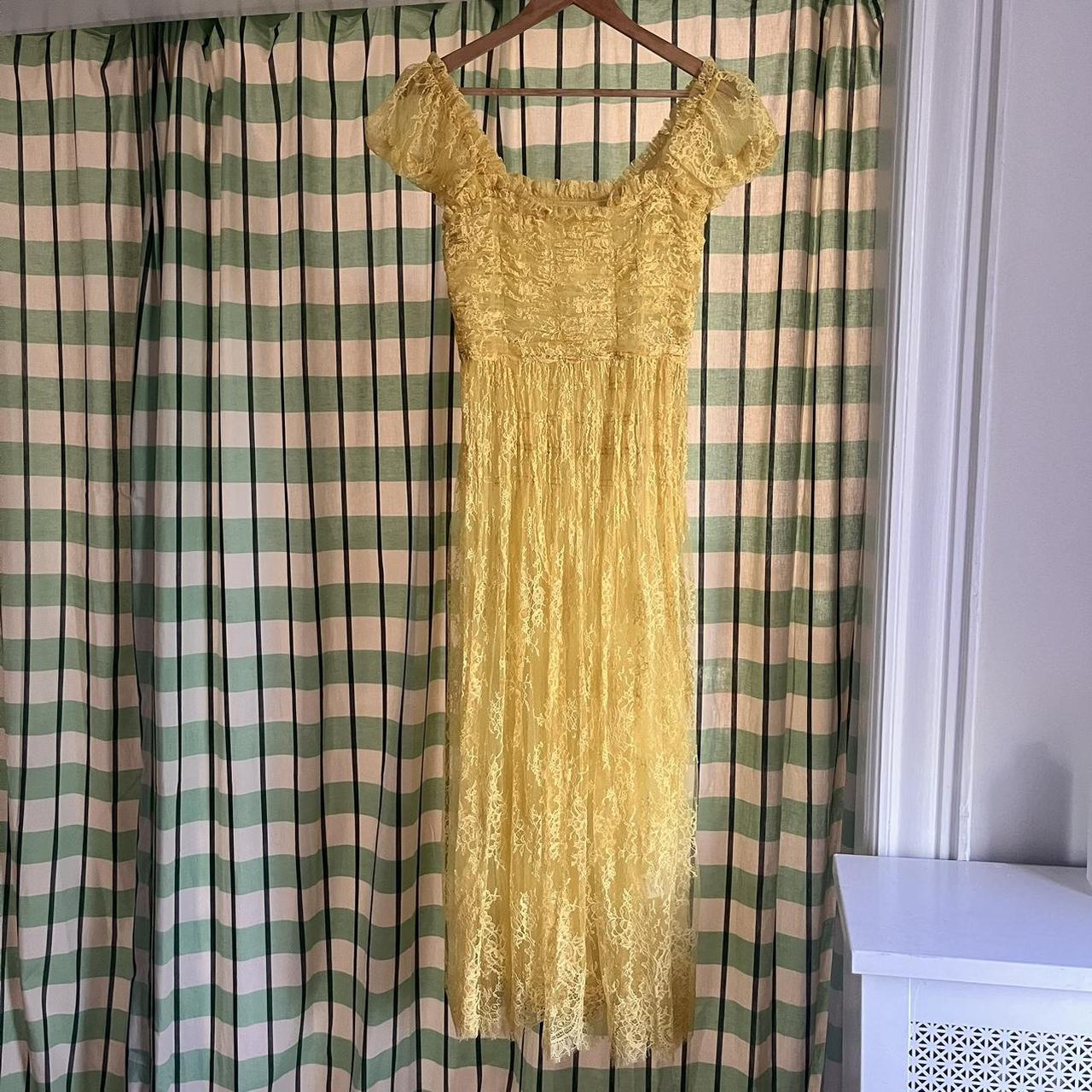 Dôen Pamelina dress in daffodil yellow lace. New... - Depop