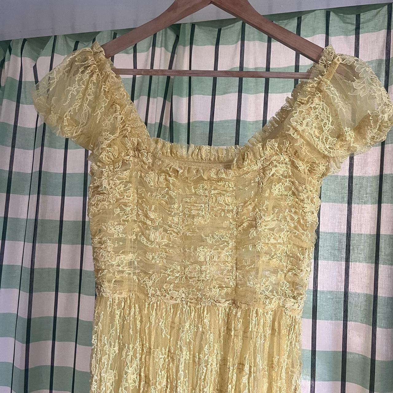 Dôen Pamelina dress in daffodil yellow lace. New... - Depop