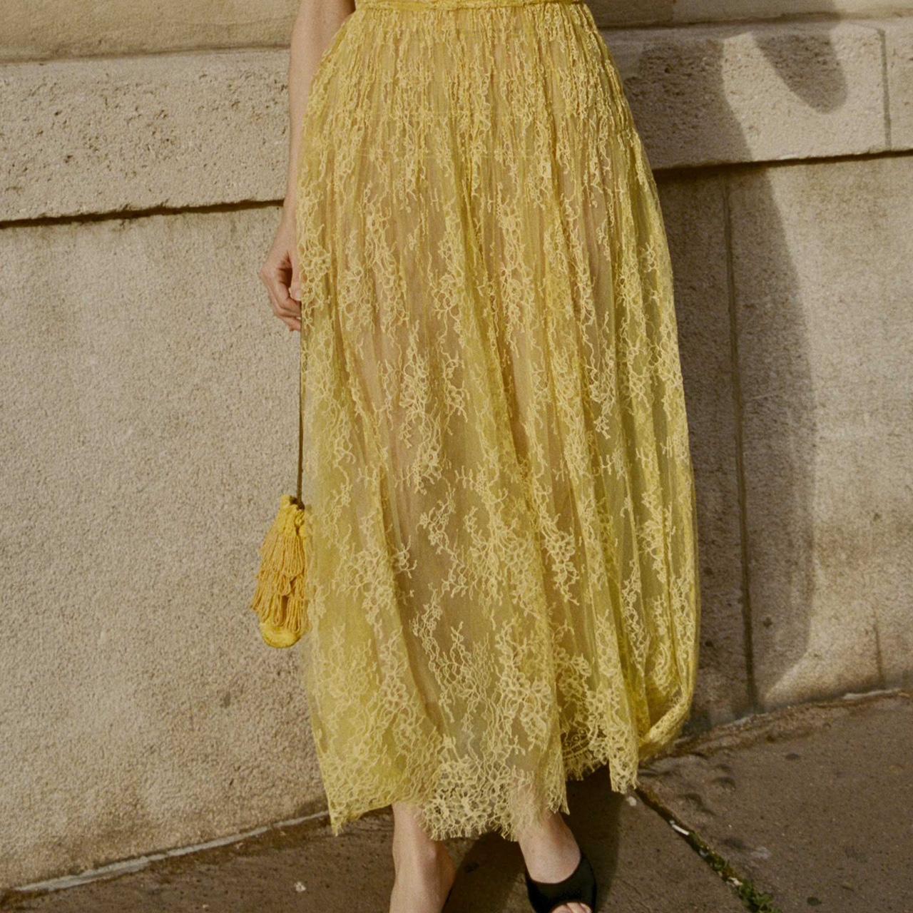 Dôen Pamelina dress in daffodil yellow lace. New... - Depop