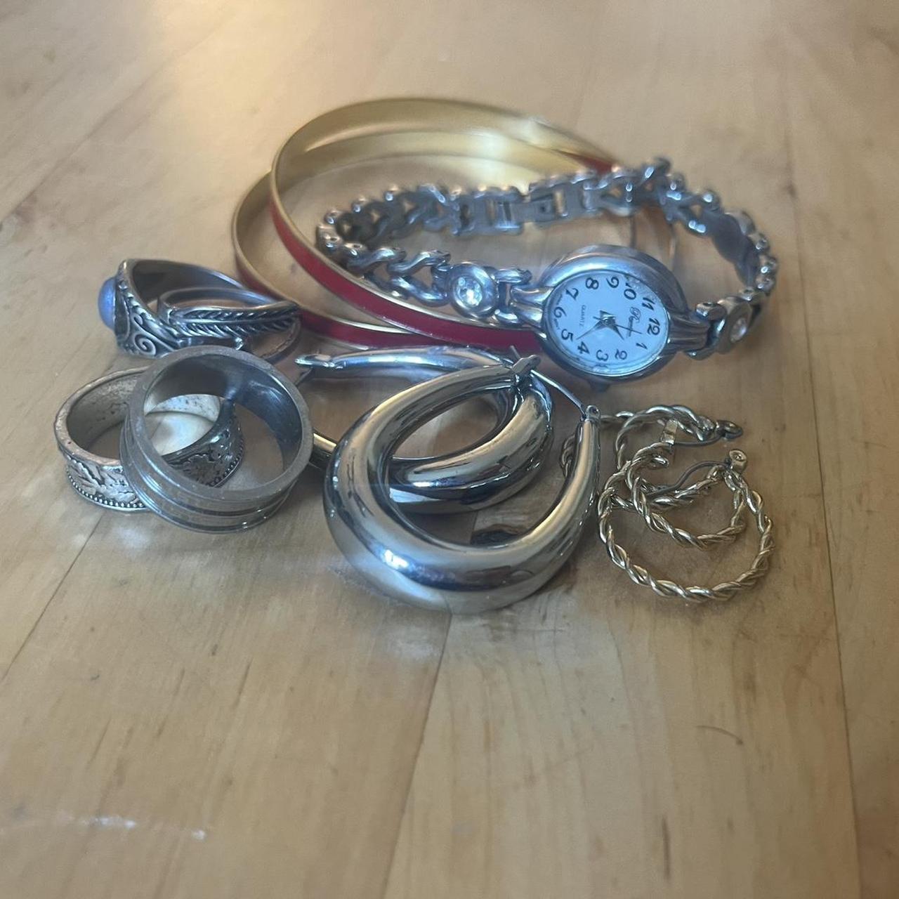 Silver and gold jewelry bundle - watch does not... | Depop