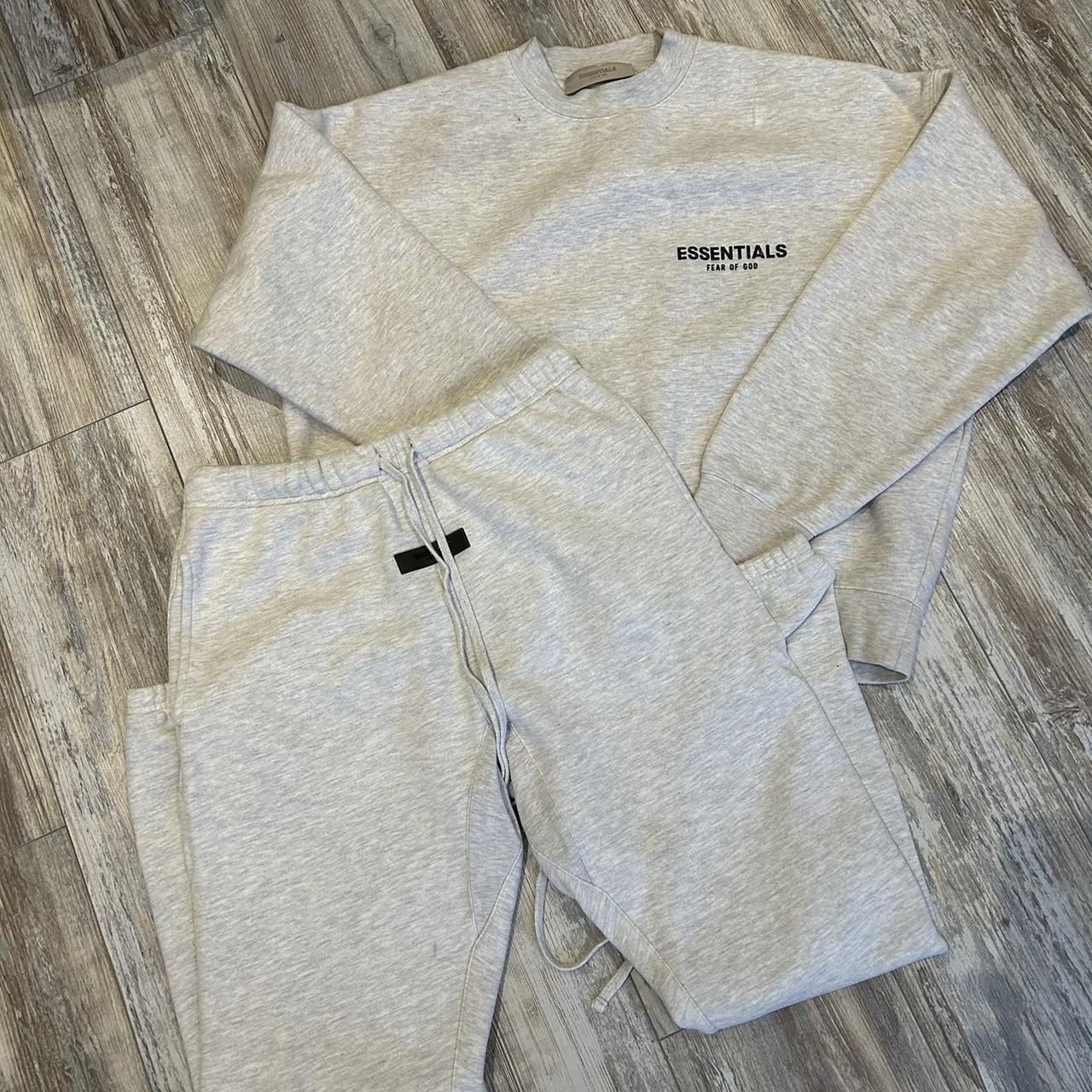 Fear of god essentials tracksuit size small great... - Depop
