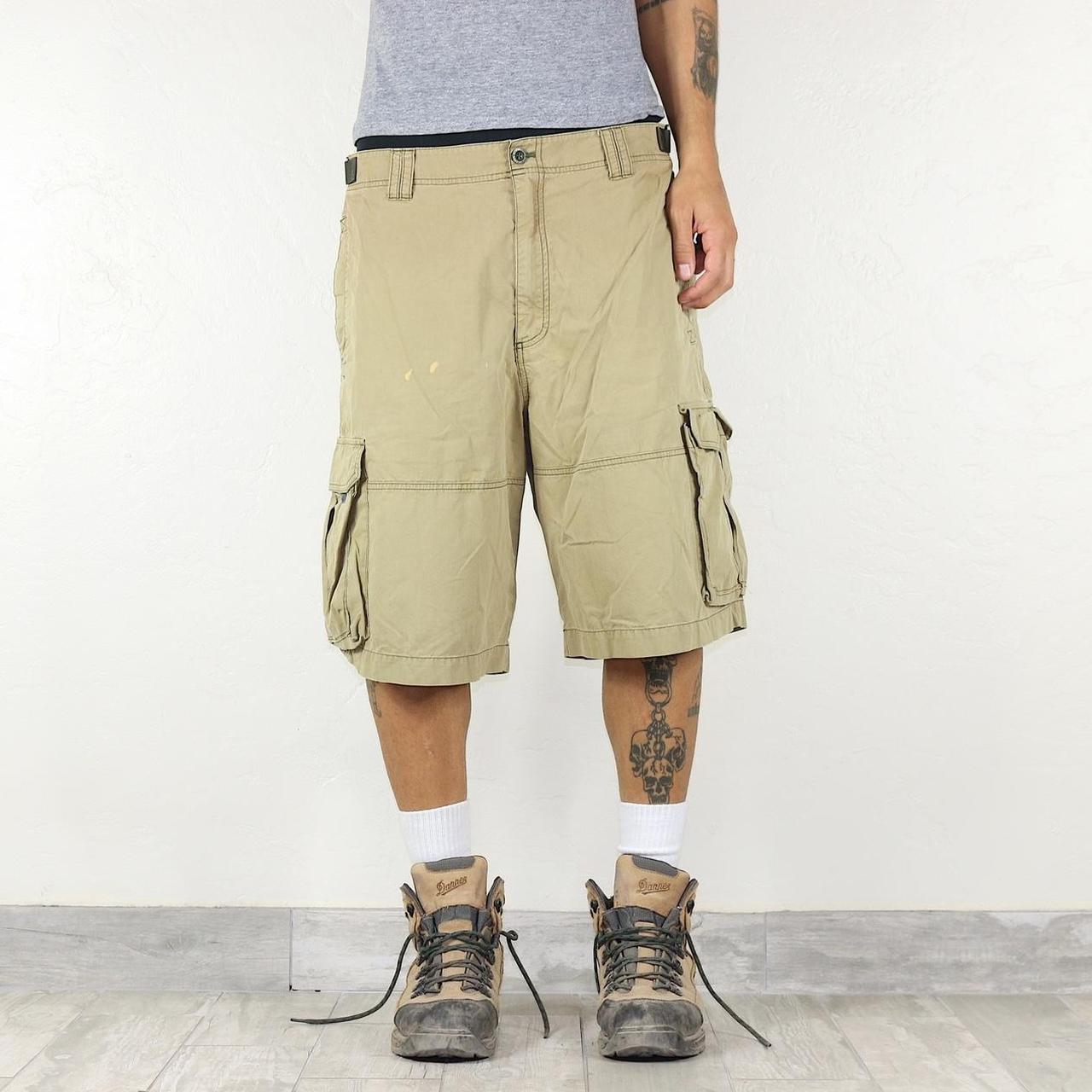 Y2K Nylon Cargo Shorts Has two bleach stains on the... - Depop