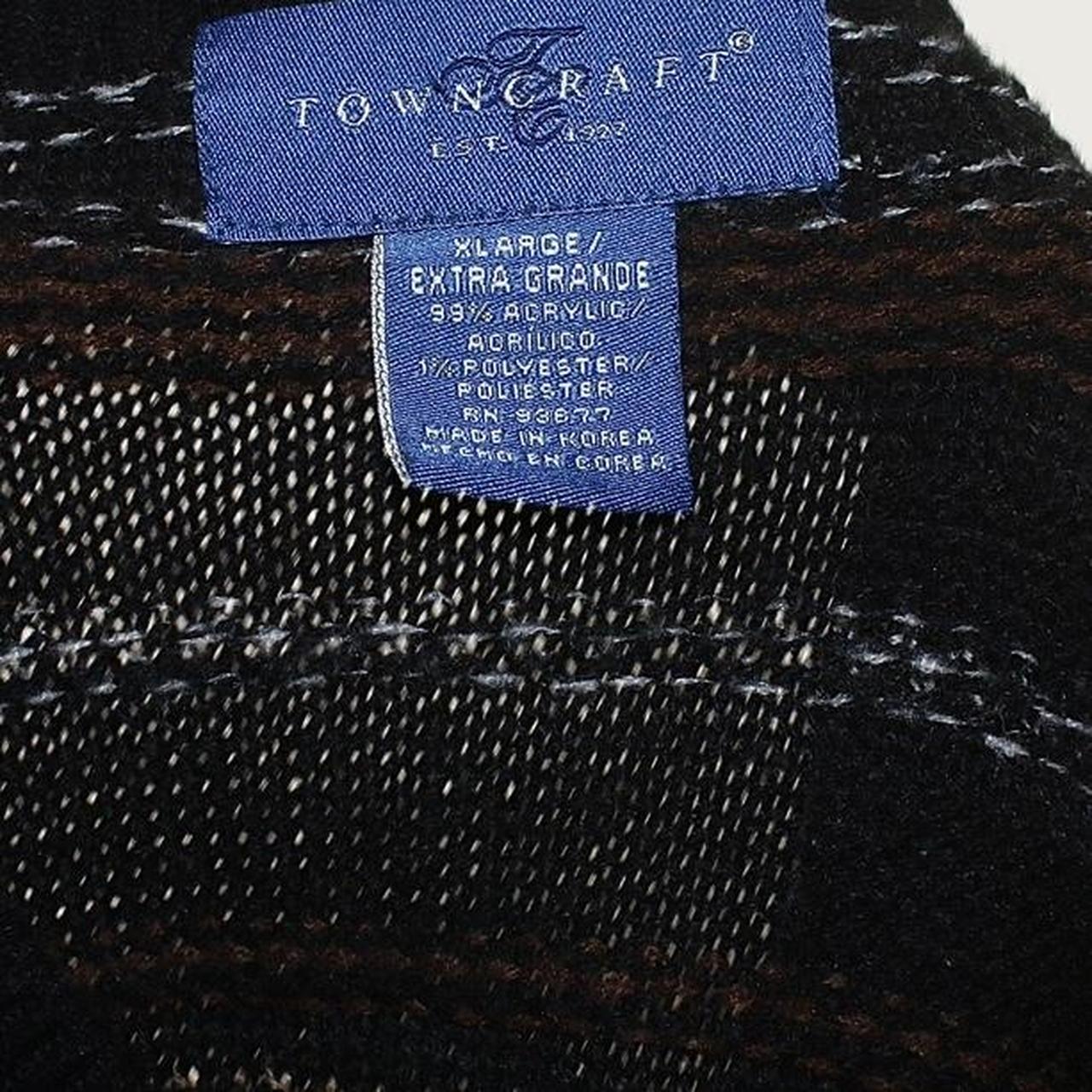 90s Grandpa Grunge Towncraft Knited Pattern Sweater... - Depop