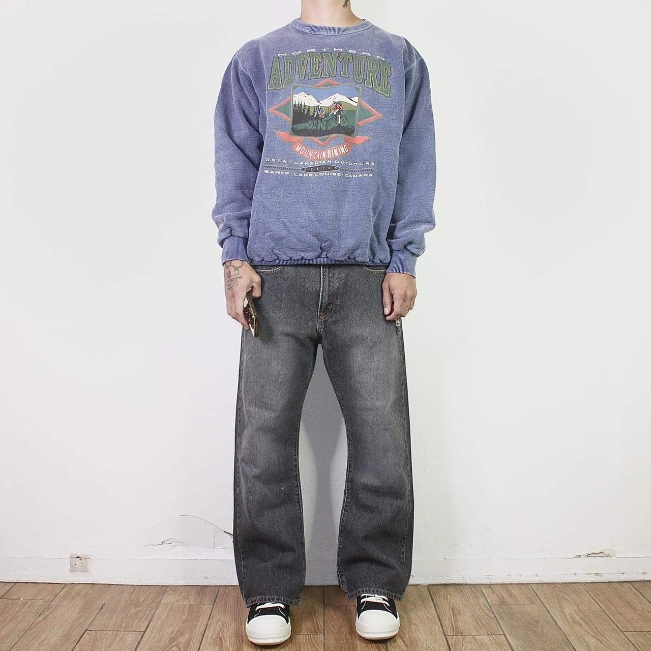 90s Vintage Outdoor Mountain Biking Crewneck Sweater... | Depop