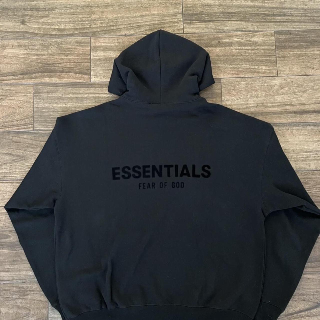 Black Essentials Hoodie Fear of God Essentials Black... - Depop