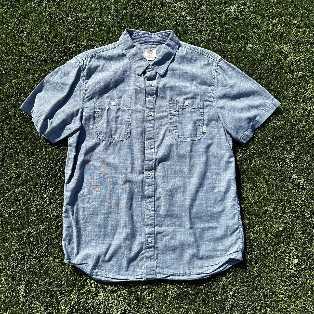 Light blue Vans button up. Good quality. Size M. Sun... - Depop