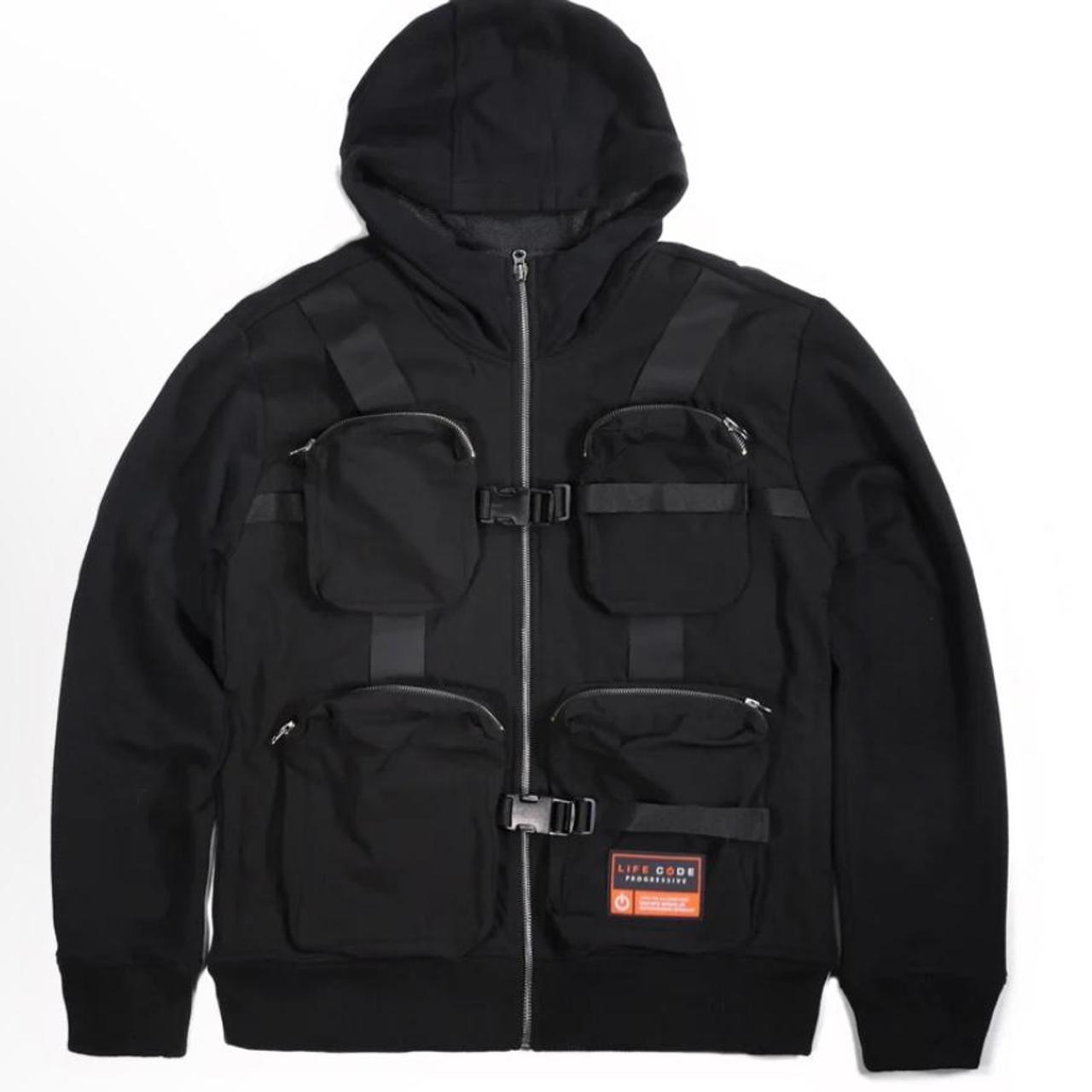 Progressive Life Code Black Tactical Zip Up... - Depop