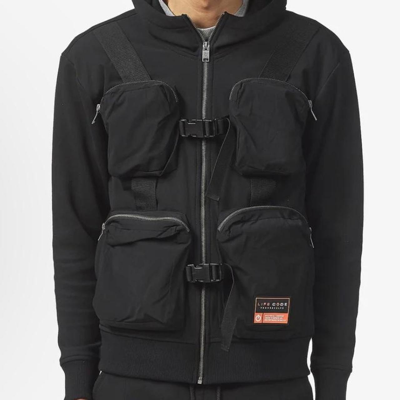 Progressive Life Code Black Tactical Zip Up... - Depop