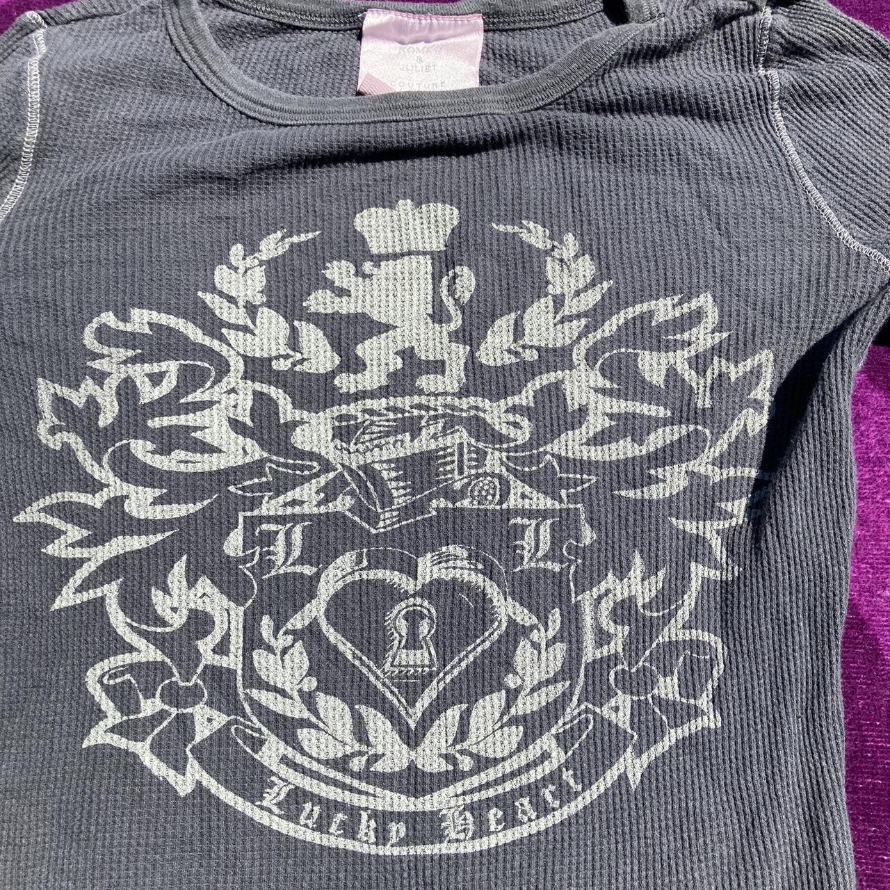 Romeo & Juliet Emo Long Sleeve Y2K grey and white... - Depop