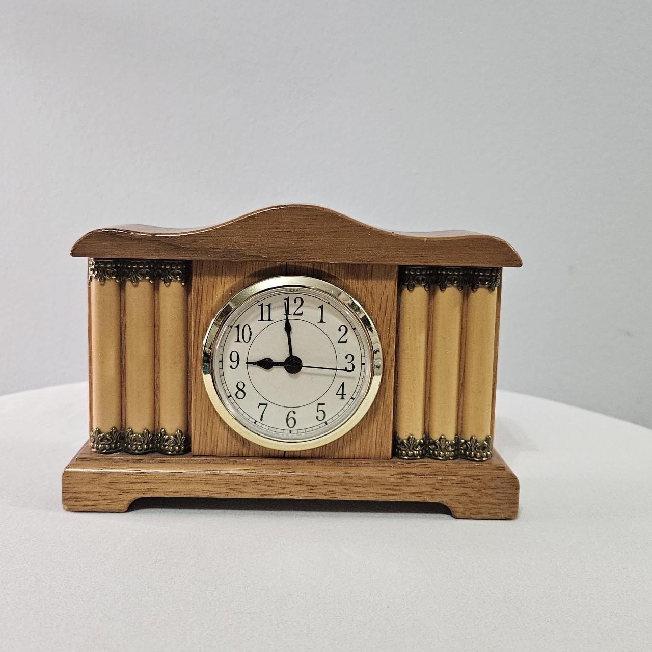 Vintage 90's Fisher handcrafted tabletop clock in... - Depop