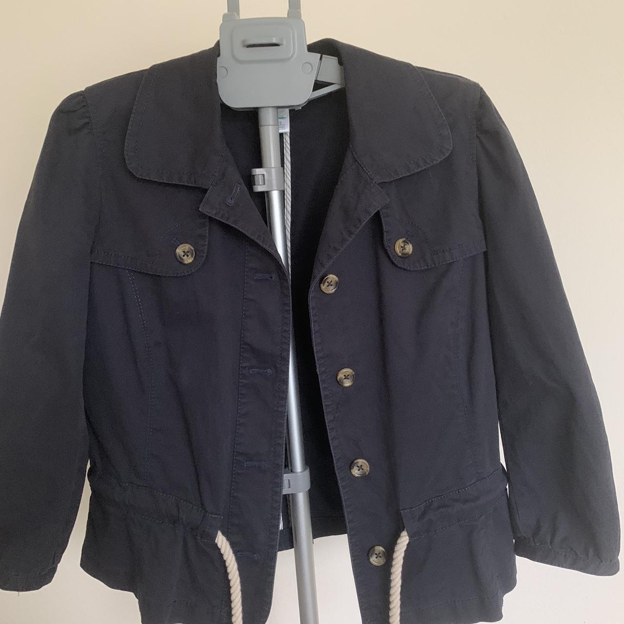 Ann Taylor Loft Womens Utility Blue Jacket Depop