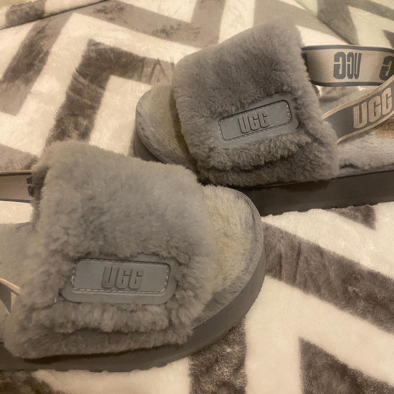 Grey Platform Ugg Slides/Slipers size 6 - Depop