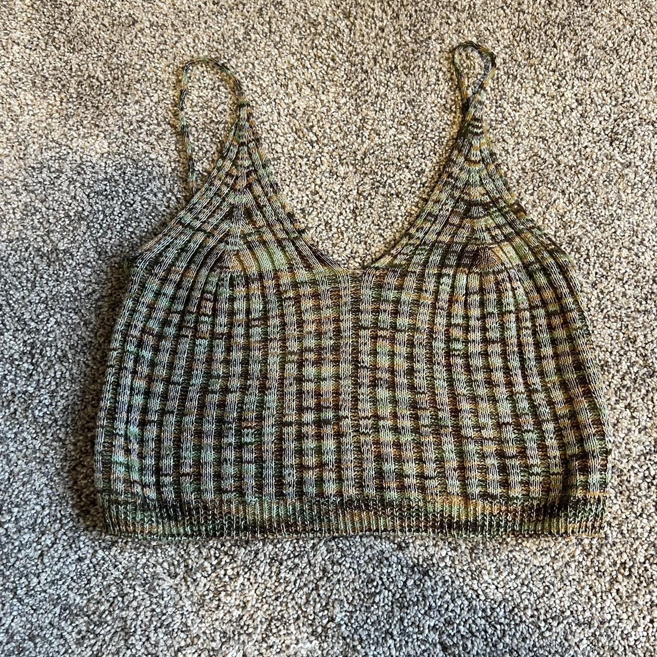 knitted hippy tank top - Depop