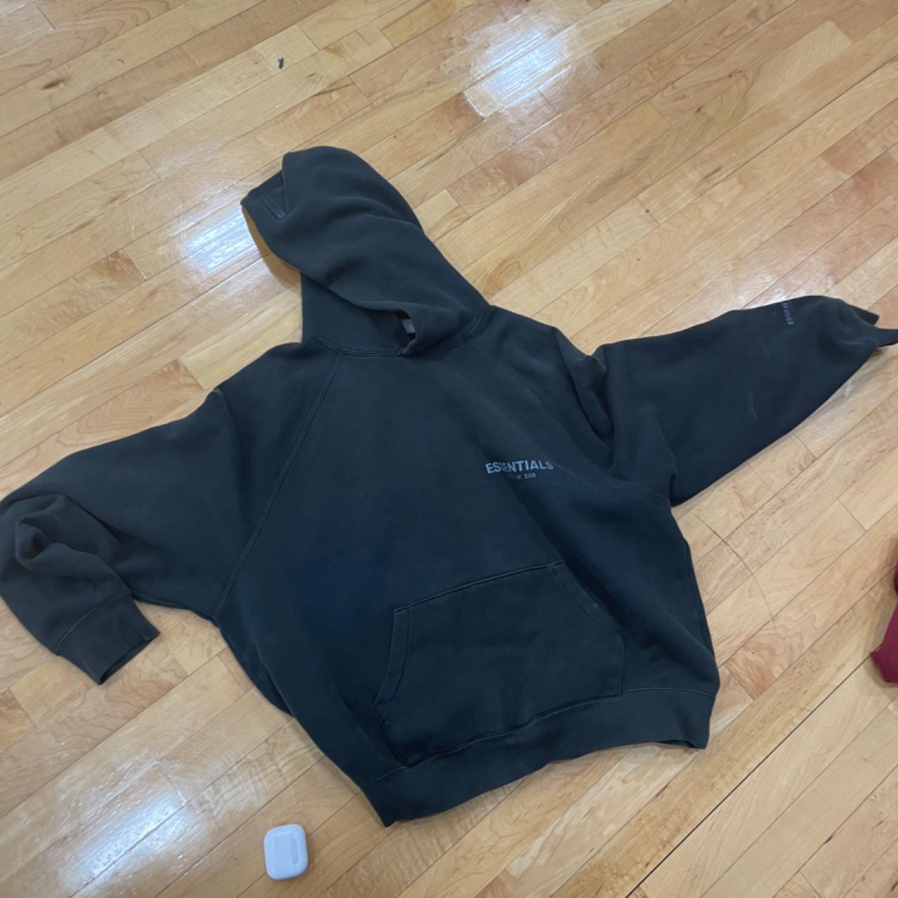 Black essentials hoodie - Depop