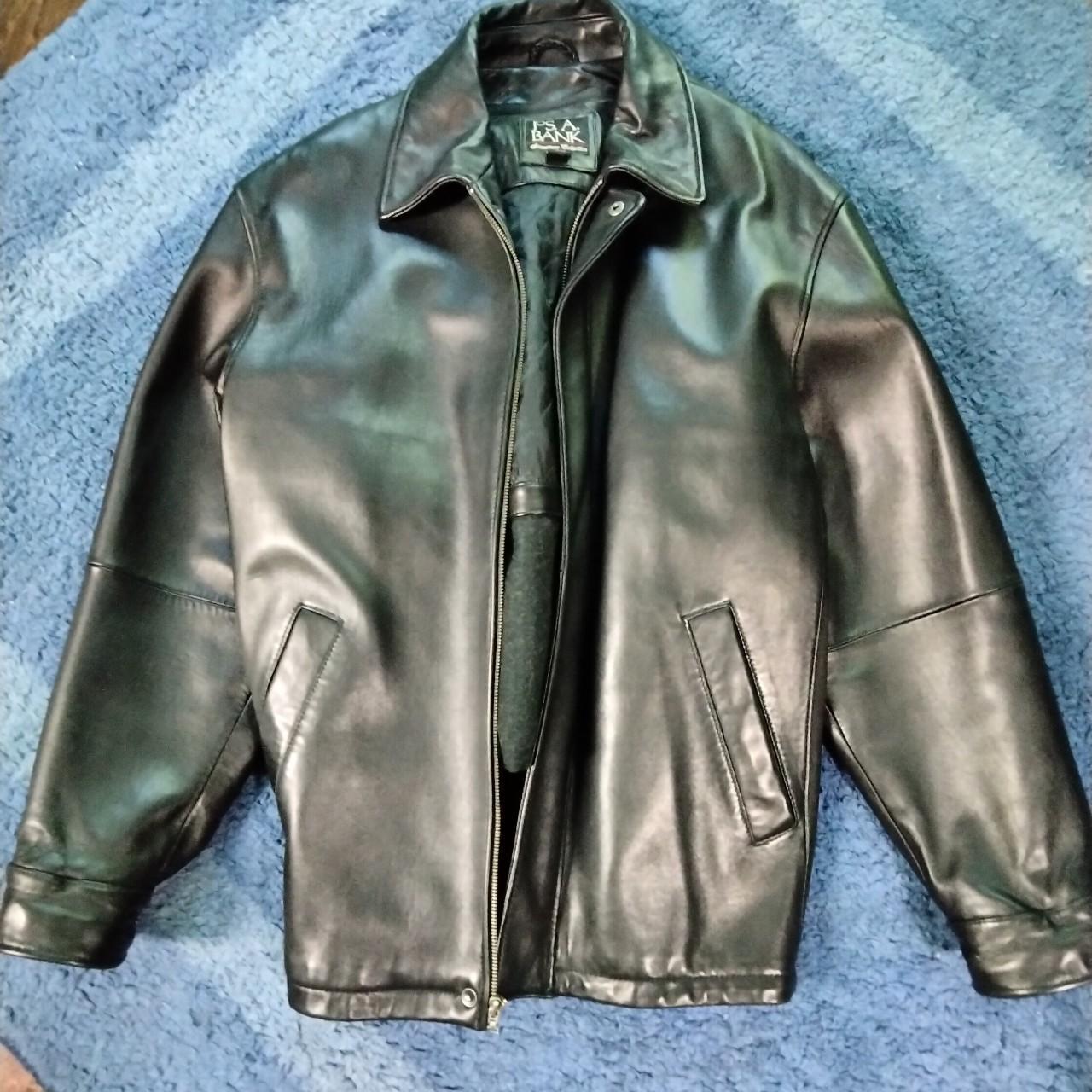 Jos A. Bank Signature Collection Leather Jacket,... - Depop