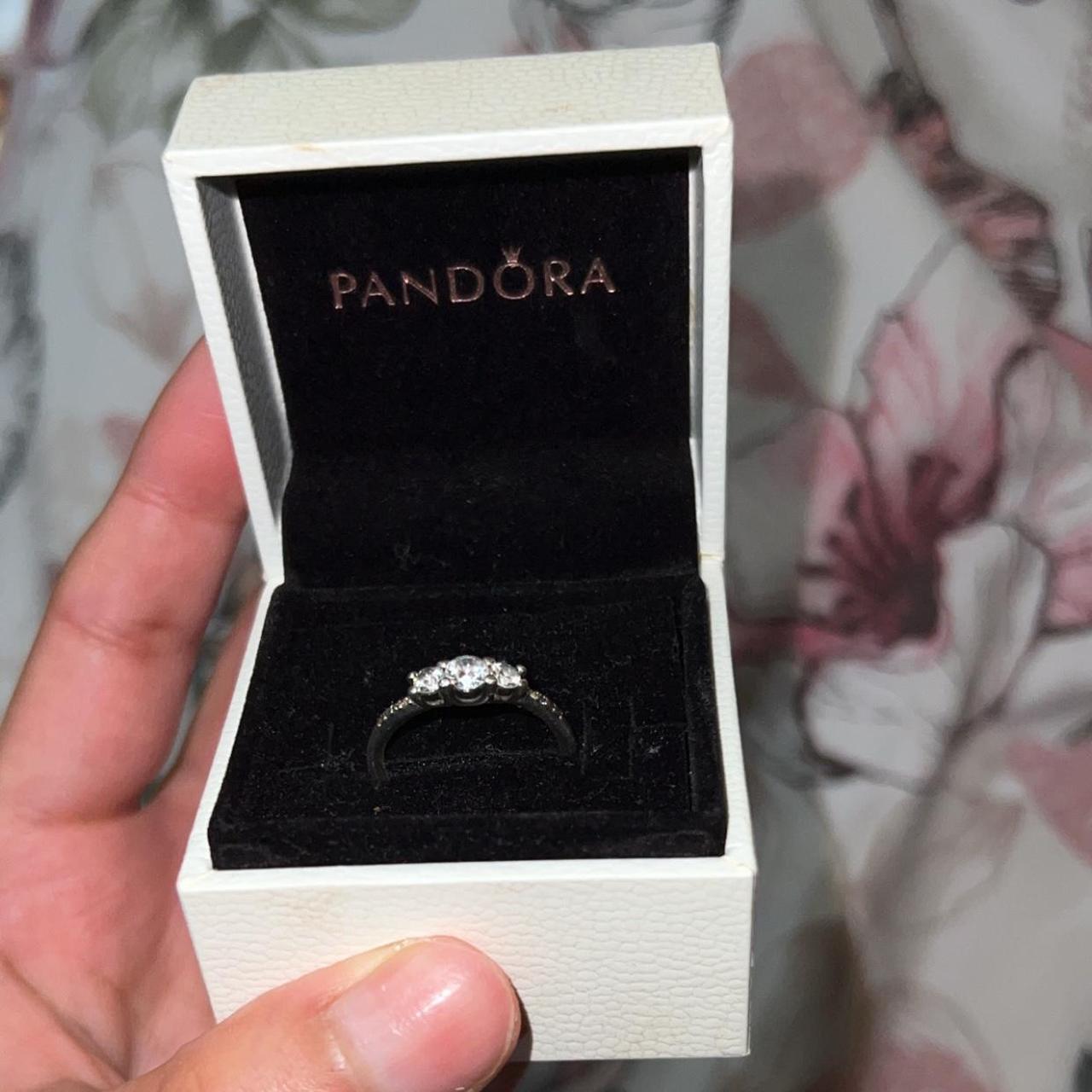 Pandora sparkling trio ring Size 54 Worn a... - Depop