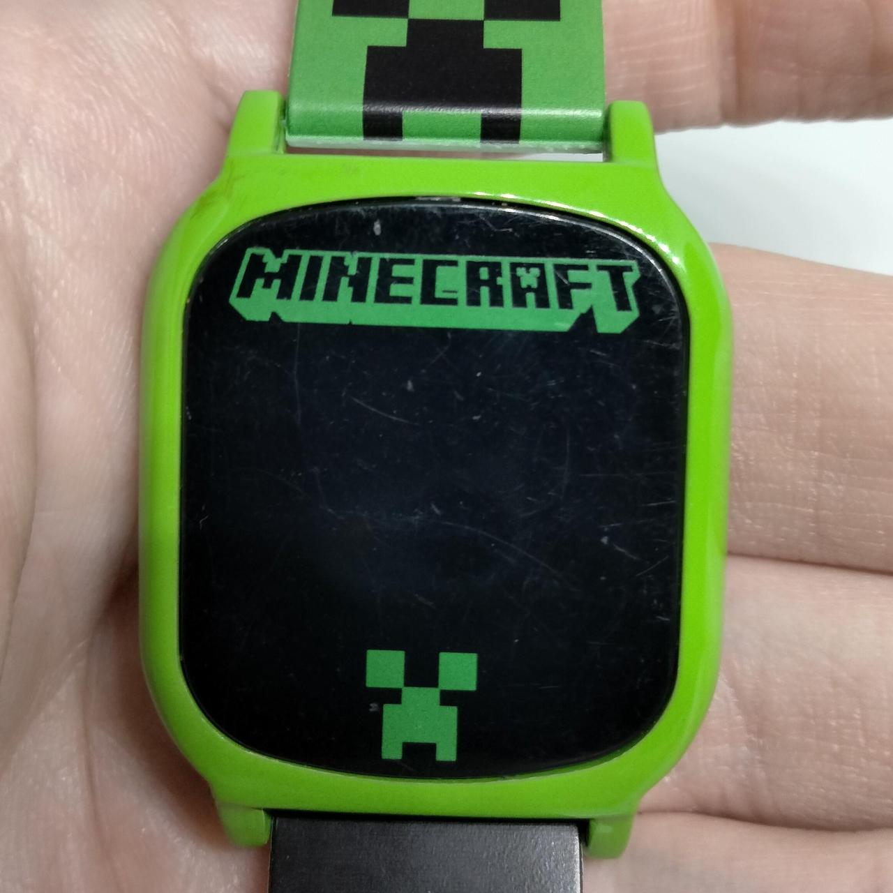 Kids green Minecraft digital wristwatch. - Depop