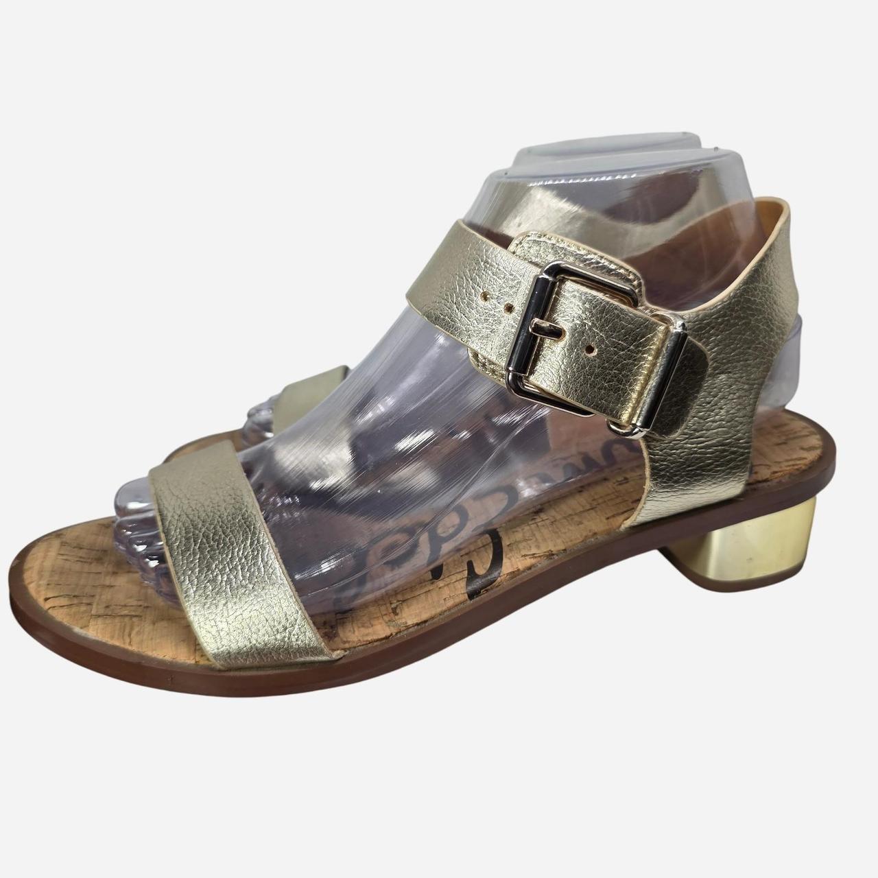 Sam Edelman sandals Trina block gold and brown heel.... | Depop