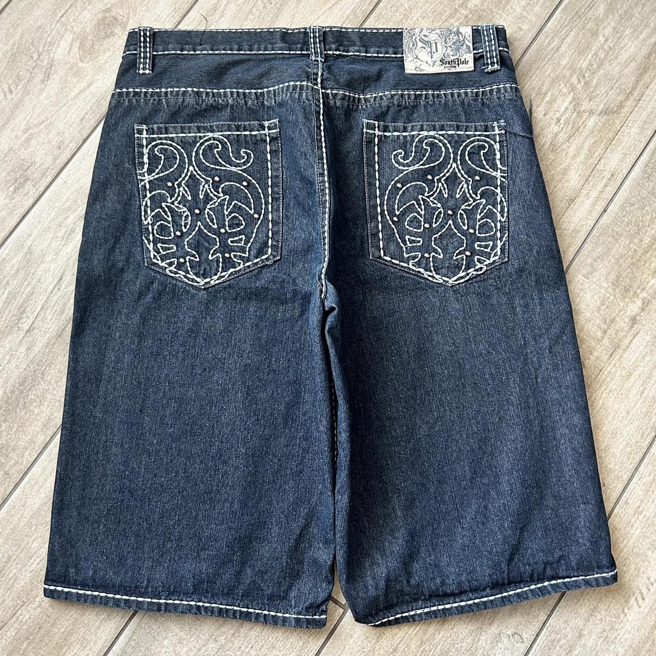 Affliction Style Y2K Southpole Jorts Unique white... - Depop