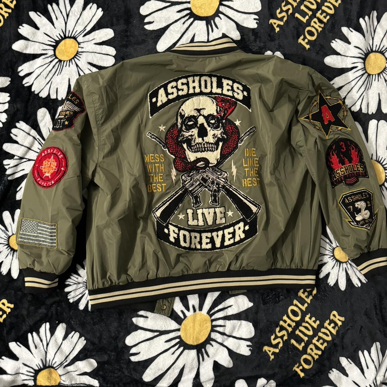Assholes Live Forever jacket/UNISEX ARMY GREEN... - Depop