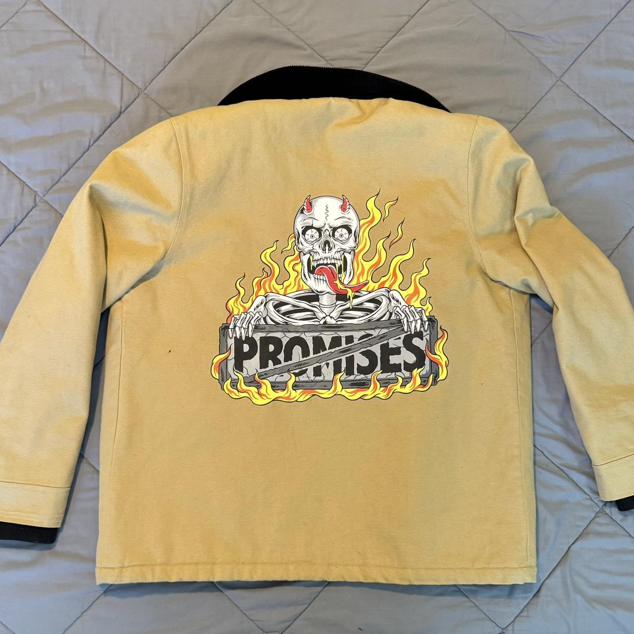 Tan and black Promises jacket #skater Broken... - Depop
